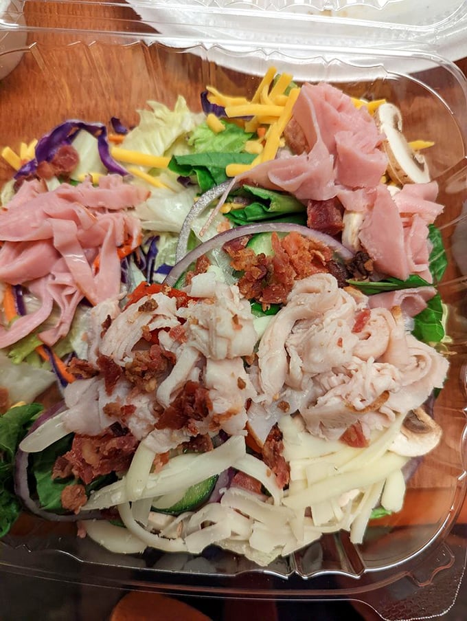 This chef salad isn't what you order when you're "being good" – it's what you order when you want a rainbow of flavors that happen to be healthy.