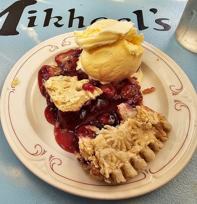 Cherry pie that doesn't need Instagram filters – just a scoop of vanilla ice cream and the willpower not to order seconds.