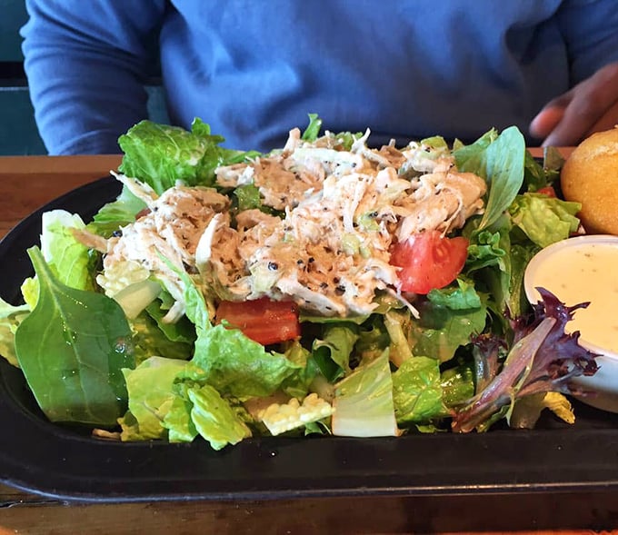 The chicken salad offers a lighter option that doesn't skimp on flavor—like the sensible friend who still knows how to have fun.