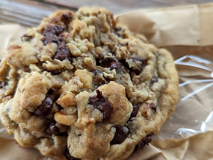 A chocolate chip cookie that understands its role in the barbecue experience – providing the sweet finale to a savory symphony.