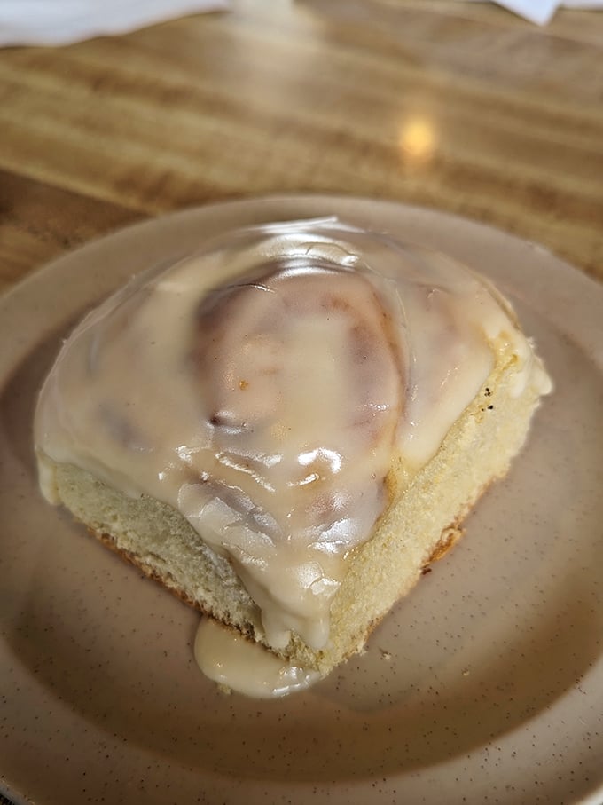 A cinnamon roll this size could technically qualify as a small piece of furniture, and we're not complaining.