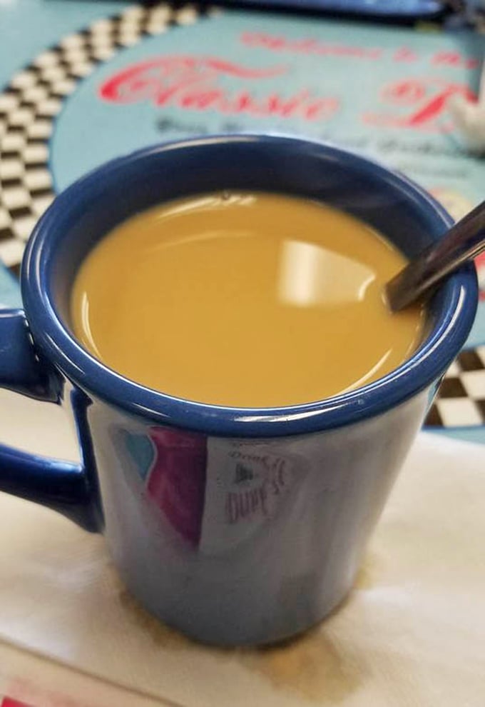 In a world of fancy coffee concoctions, this honest blue mug delivers what Monday mornings have always needed—reliability in liquid form.