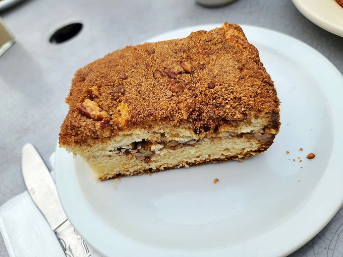 Coffee cake that looks like it could win a small-town baking competition – the kind that makes you want to befriend whoever's grandmother perfected the recipe.
