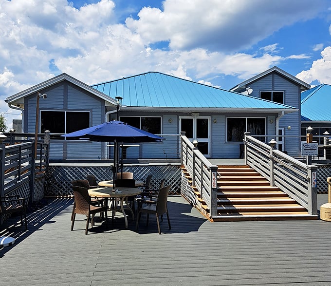 Waterfront dining doesn't get more authentic than this blue-roofed restaurant, where fresh seafood and river breezes combine for the quintessential Florida experience.