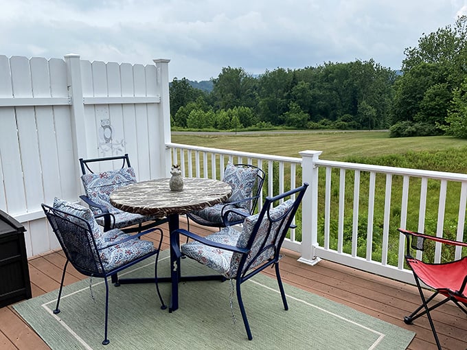 Patio perfection with a view worth framing. Morning coffee, evening wine, or afternoon naps – this outdoor space accommodates all three beautifully.