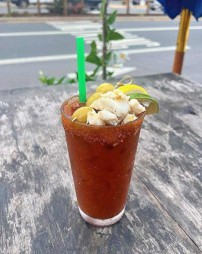Not your average Bloody Mary—this one comes with a seafood apartment complex on top. Sunday brunch just got an upgrade.