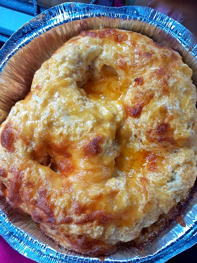 This isn't just a crab pretzel—it's what happens when Maryland comfort foods have a delicious love child. Cheese pull for days!