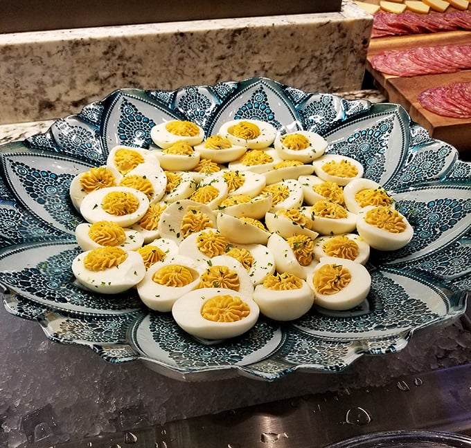 These aren't your grandmother's deviled eggs—unless your grandmother was secretly a Brazilian chef with an eye for beautiful presentation.