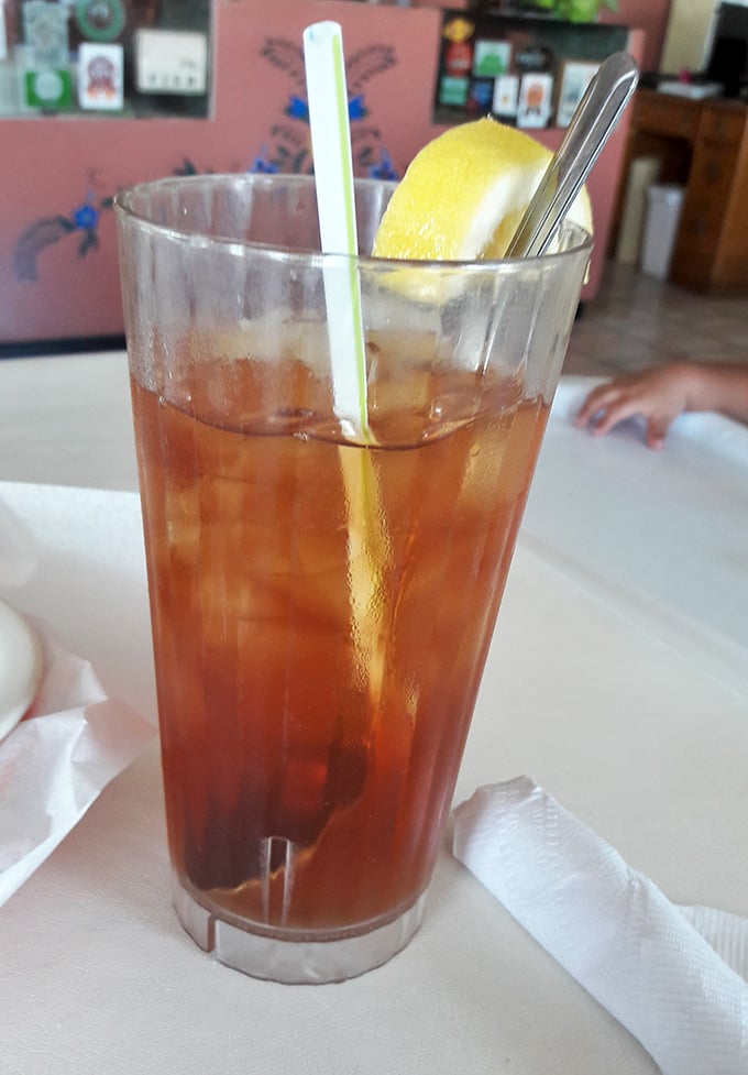 A proper New Mexican iced tea—the kind that refreshes your soul while your taste buds recover from their chile-induced euphoria.