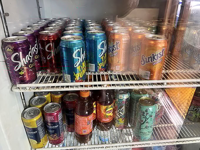 The drink selection keeps it refreshingly simple—because when the meat is this good, your beverage just needs to know its supporting role.
