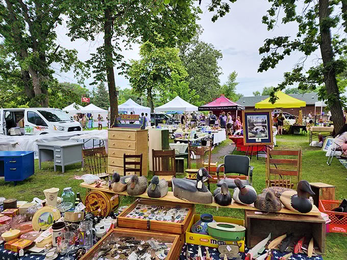 Summer flea market magic in full swing. One person's "cleaning out the garage" becomes another's "furnishing the cabin."