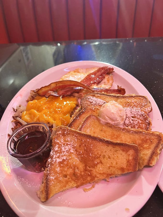 French toast that makes you question why people eat anything else for breakfast. That dollop of butter slowly melting is nature's most perfect timer.