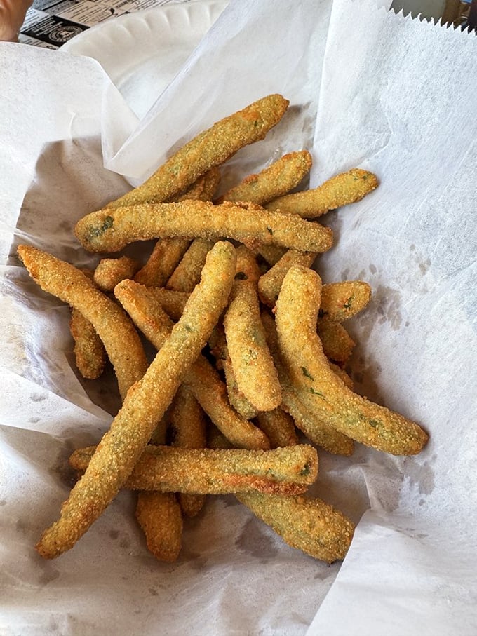 These aren't your grandmother's green beans – unless your grandmother was a culinary genius who knew the transformative power of a perfect golden batter.