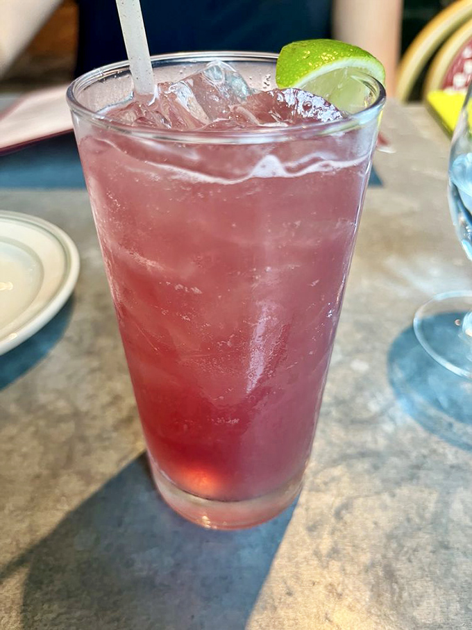 A pink cocktail that proves the British can do more than warm beer—this refreshing sipper is Florida sunshine in a glass.