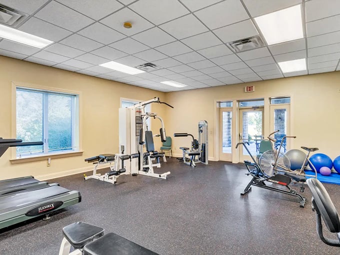 A fitness center that says "wellness" without shouting "gym intimidation." The perfect balance of function and approachability.