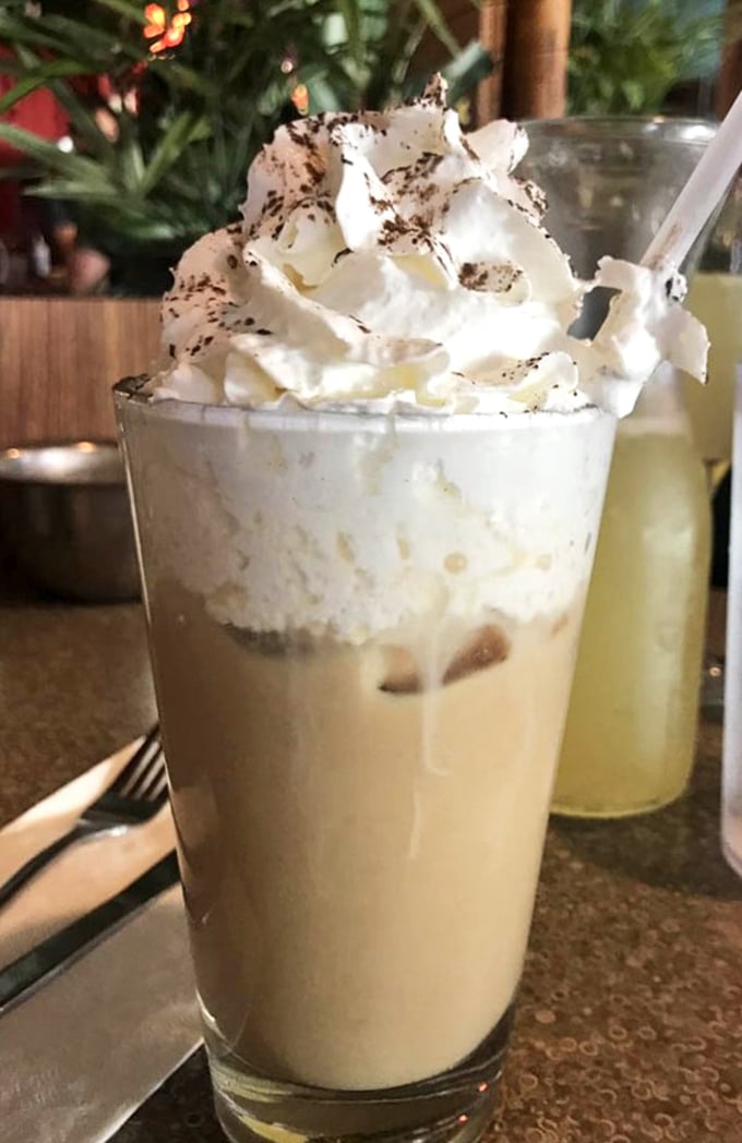 An old-fashioned milkshake topped with whipped cream and chocolate – dessert masquerading as a beverage, and nobody's complaining.