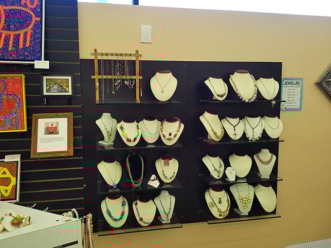 Jewelry displays that rival department stores, minus the heart-stopping prices. These necklaces have stories to tell—and new necks to adorn.