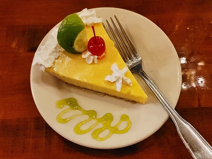 Key lime pie bringing a little sunshine to finish your feast, because even carnivores need dessert.