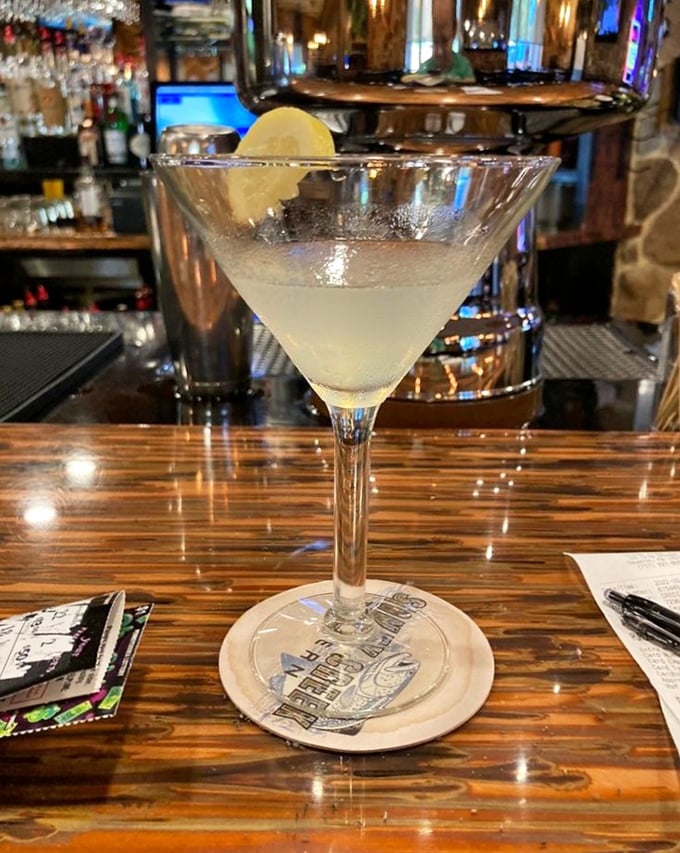 A martini so pristine it looks like liquid crystal – the kind of drink that makes you feel sophisticated even if you're wearing sneakers.