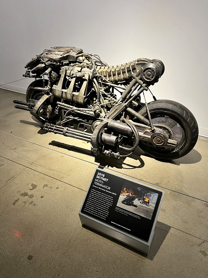 This skeletal motorcycle looks like it escaped from a Mad Max film. Half mechanical sculpture, half transportation—all conversation starter.