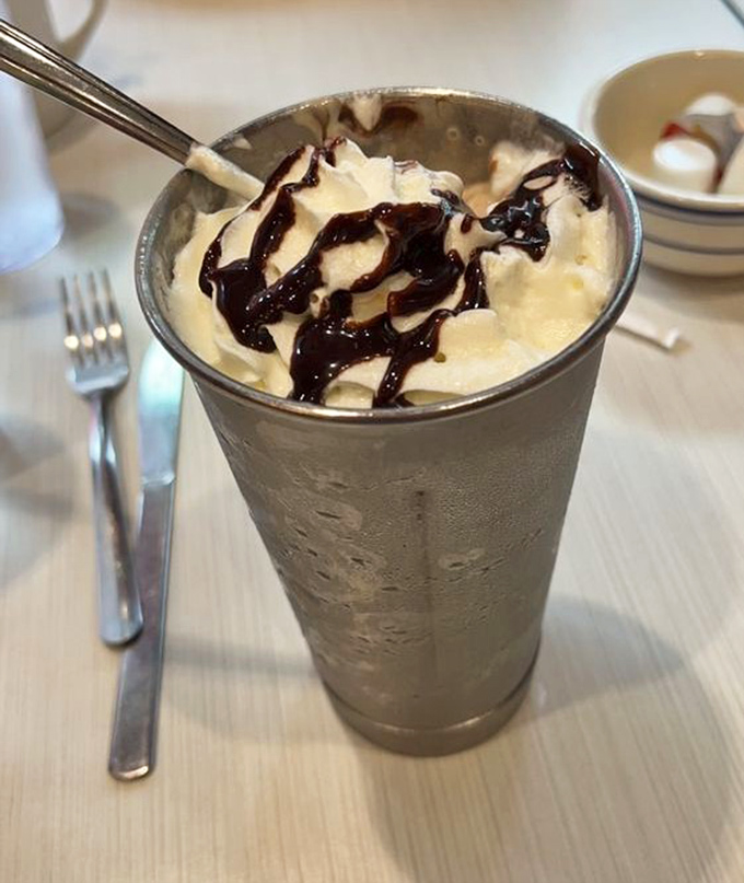 The milkshake that launched a thousand diets—and was worth every calorie. That chocolate drizzle is performing a sweet symphony.