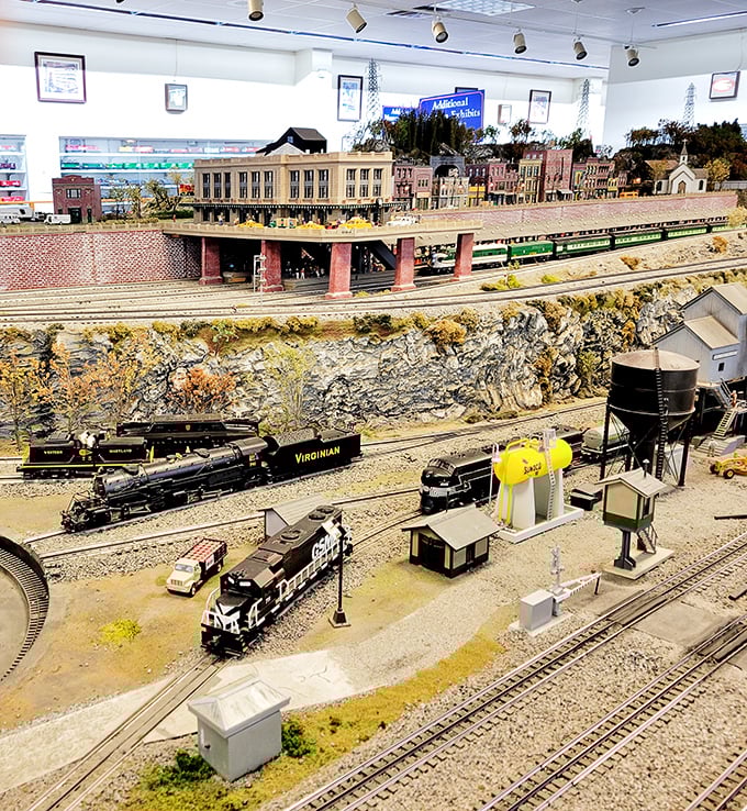 Miniature worlds captivate big imaginations. The museum's meticulously crafted model train display showcases railroad history in perfect miniature.