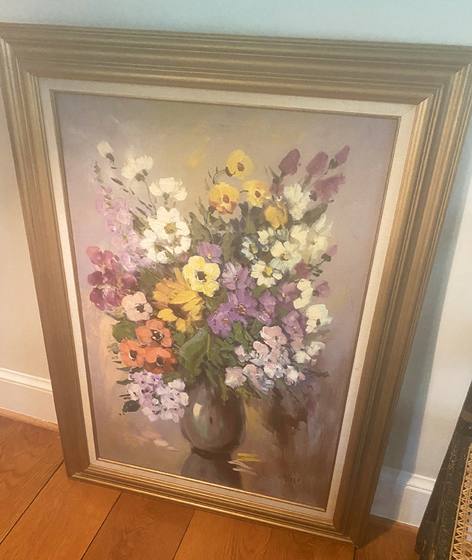 This isn't just a painting of flowers—it's bottled sunshine for your wall. Someone's garden immortalized forever, no watering required!