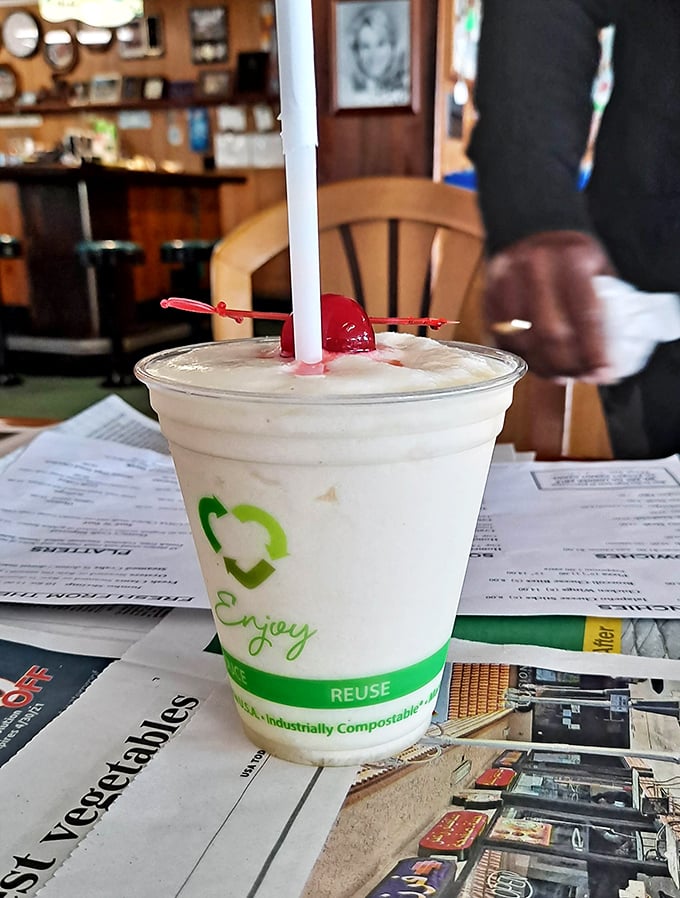 That piña colada looks like summer vacation decided to show up in a glass.