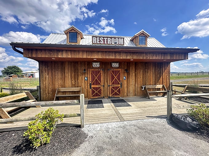 Even the restrooms at Cherry Crest embrace farm charm—possibly the only outhouse-styled facilities you'll actually look forward to visiting.