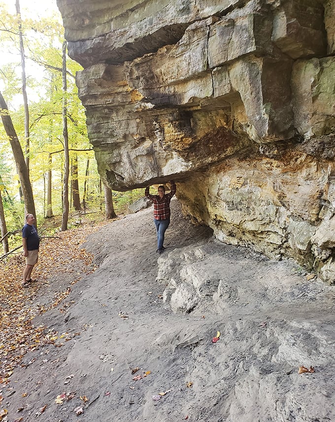 Atlas on vacation – testing your strength against million-year-old rock formations is a Turkey Run tradition that never gets old.