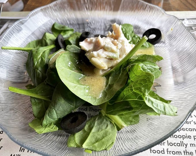 A simple spinach salad that proves vegetables can be more than just obligation eating—fresh, vibrant, and actually worth the fork space.