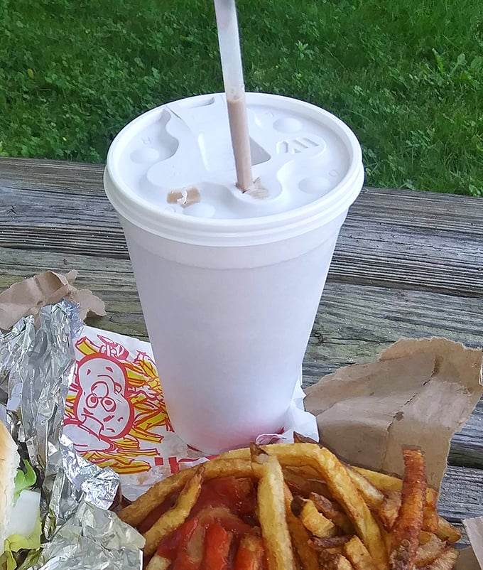 The milkshake that requires serious straw strength and patience. Worth the wait and the workout—dessert and arm exercise in one cup!