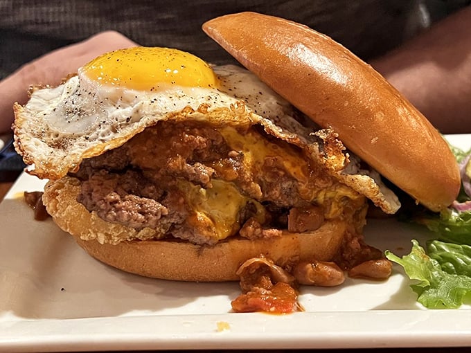 Meet the Slinger Burger Special—a beautiful mess topped with a sunny-side-up egg that's just waiting to create that Instagram-worthy yolk cascade.