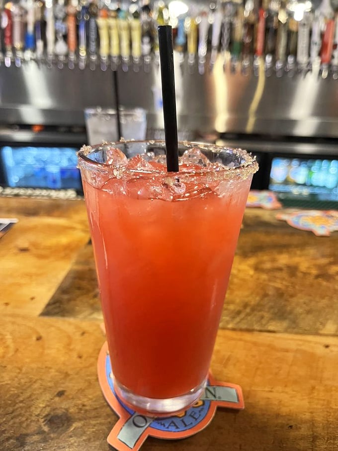 A strawberry margarita with a salt rim so perfect it deserves its own Instagram account—summer in a glass, Milwaukee style.