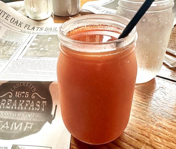 This isn't just juice – it's liquid sunshine in a mason jar, bringing brightness to mountain mornings. 