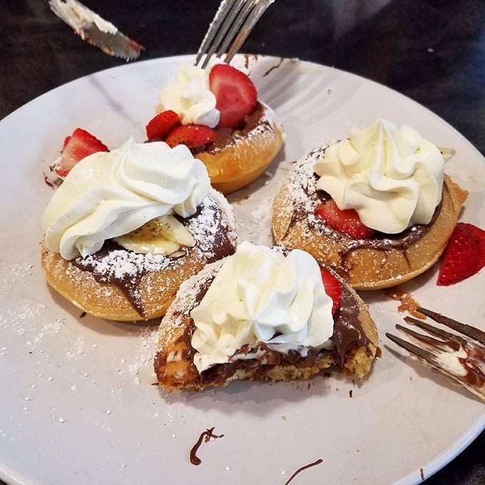 These strawberry-topped pancakes aren't just dessert masquerading as breakfast—they're your childhood dream of what adulthood eating freedom would look like.
