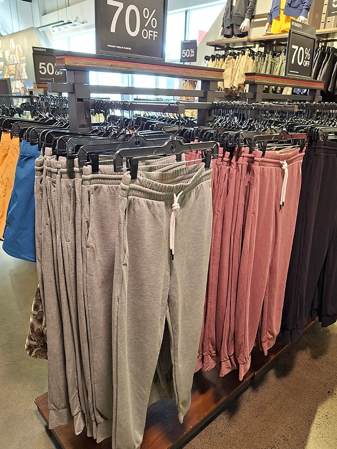 The sweatpants rainbow—where comfort meets style at 70% off. The perfect place to embrace the "athleisure" lifestyle without the luxury price tag.