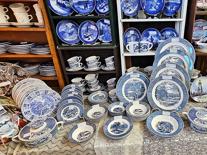 Blue and white china heaven – where your grandmother's beloved pattern might be waiting to complete your set or start a collection you never knew you needed.