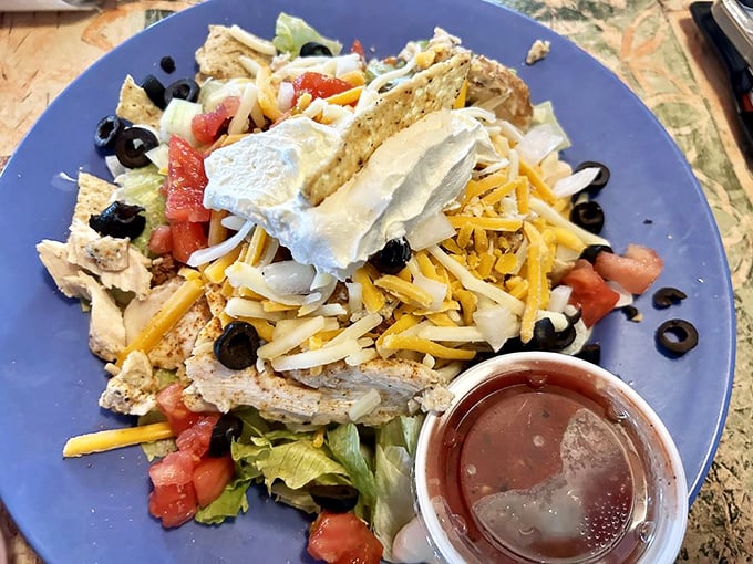 A salad that doesn't apologize for being delicious. Proof that vegetables can hold their own when given the right supporting cast.