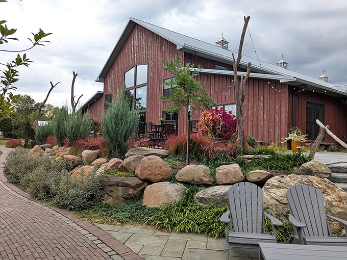 The Barn at Hornbaker Gardens isn't just a building—it's a rustic cathedral celebrating the marriage of architecture and landscape design in spectacular fashion.