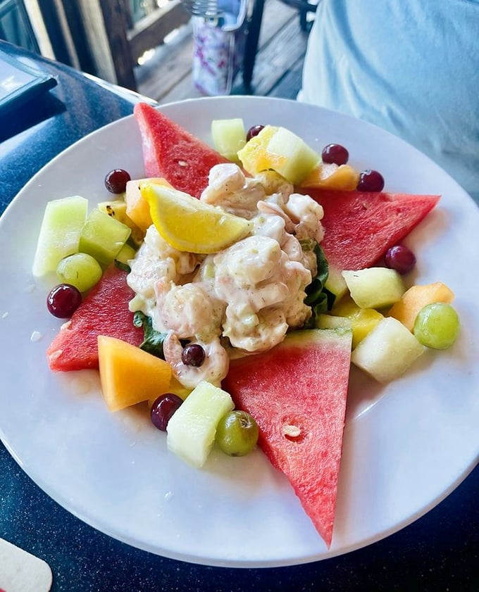 Fresh greens meet oceanic goodness – because even salad deserves a vacation at the beach.
