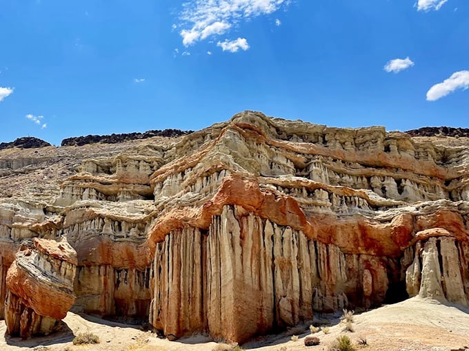 Nature's pipe organ, ready to play a geological symphony. Those vertical pillars have better posture than I've ever managed.