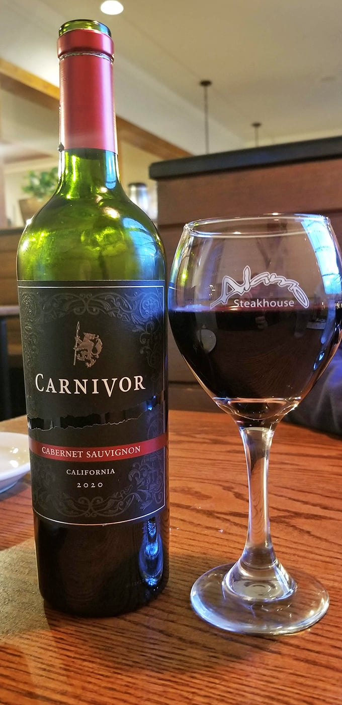 When your wine bottle is literally labeled "Carnivor," you know you've found your spiritual home among fellow steak enthusiasts.