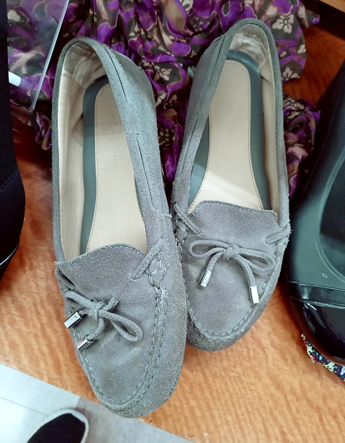 These suede loafers look barely walked in, ready to take someone new on adventures without the painful break-in period.