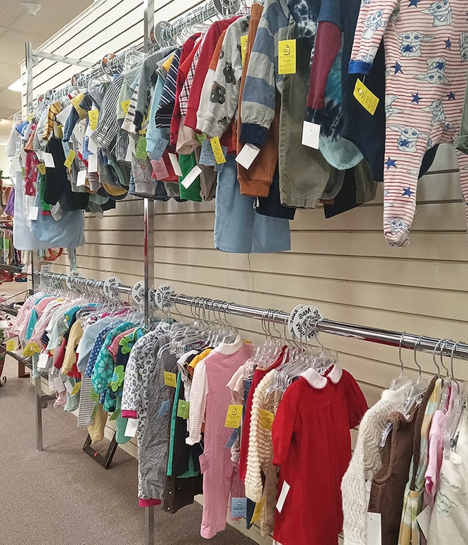 Tiny treasures for tiny humans—baby clothes with more life left in them than most of us have after our morning coffee.