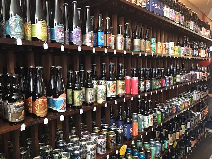 Not just a beer wall—it's a liquid library of happiness, carefully curated to wash down that magnificent barbecue.