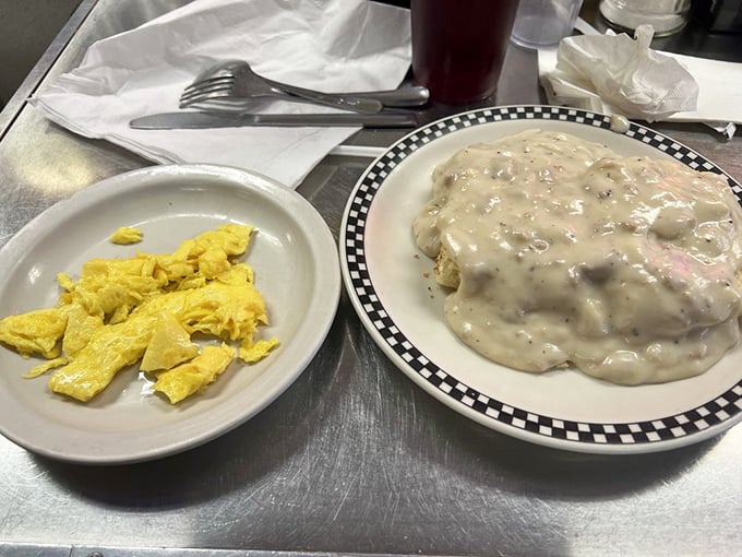 Biscuits and gravy – the comfort food equivalent of a warm hug from your favorite grandparent. This plate doesn't need a filter, just a hungry human.