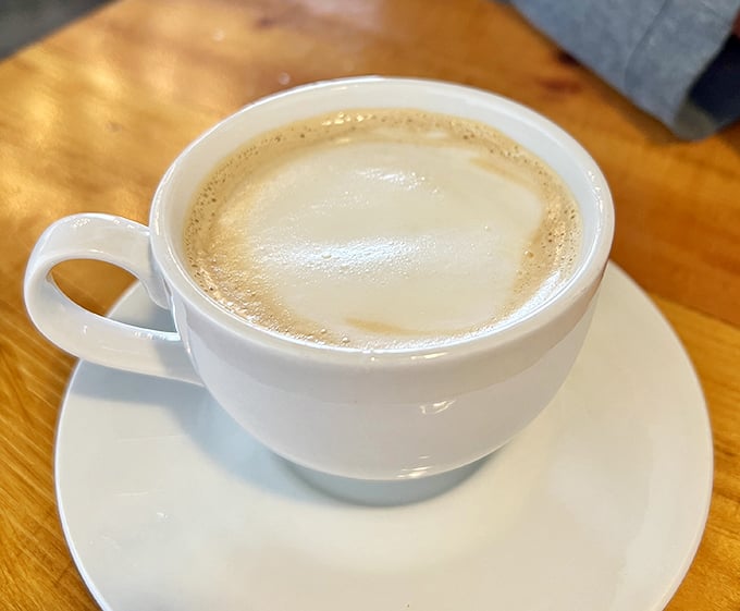 Coffee isn't just a beverage here—it's a supporting actor that deserves its own award for keeping the breakfast symphony perfectly balanced. 