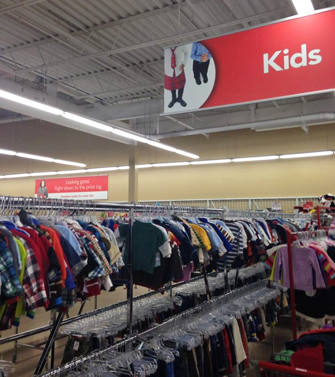 The children's clothing section – where tiny fashionistas can build their wardrobes without parents having to take out a second mortgage.