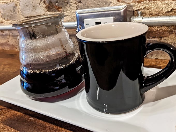 Fresh coffee served the old-fashioned way, because some traditions involve caffeine, glass carafes, and starting your morning right every time.